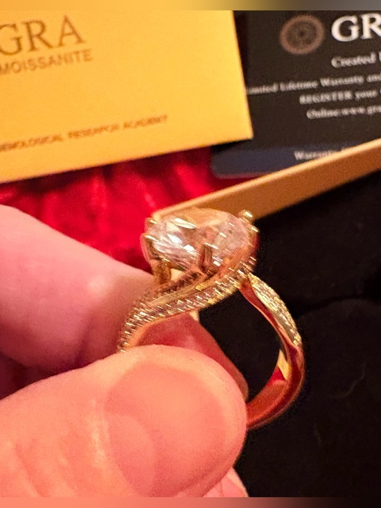 Moissanite | Jewelry | S925 5 Carats Moissanite Ring Golden Color Gra ...